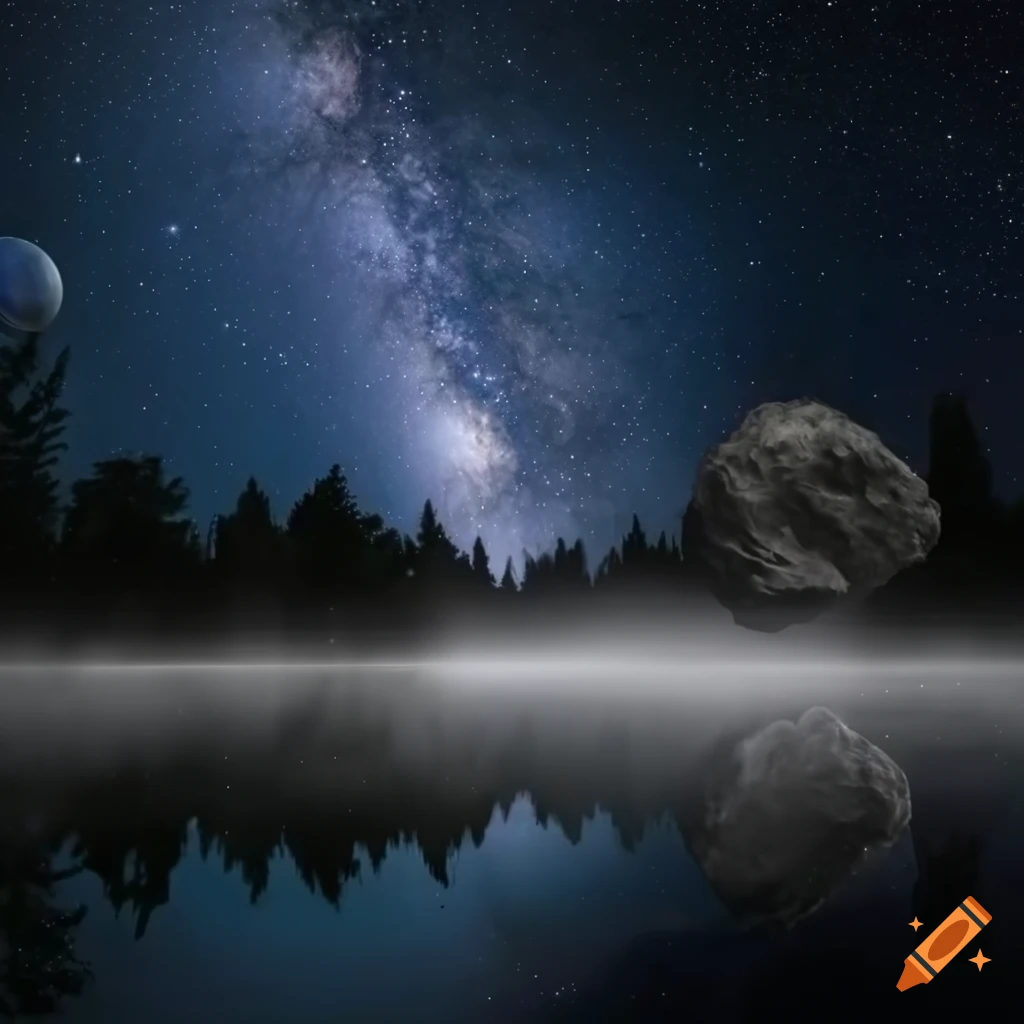 Asteroid surface landscape on Craiyon