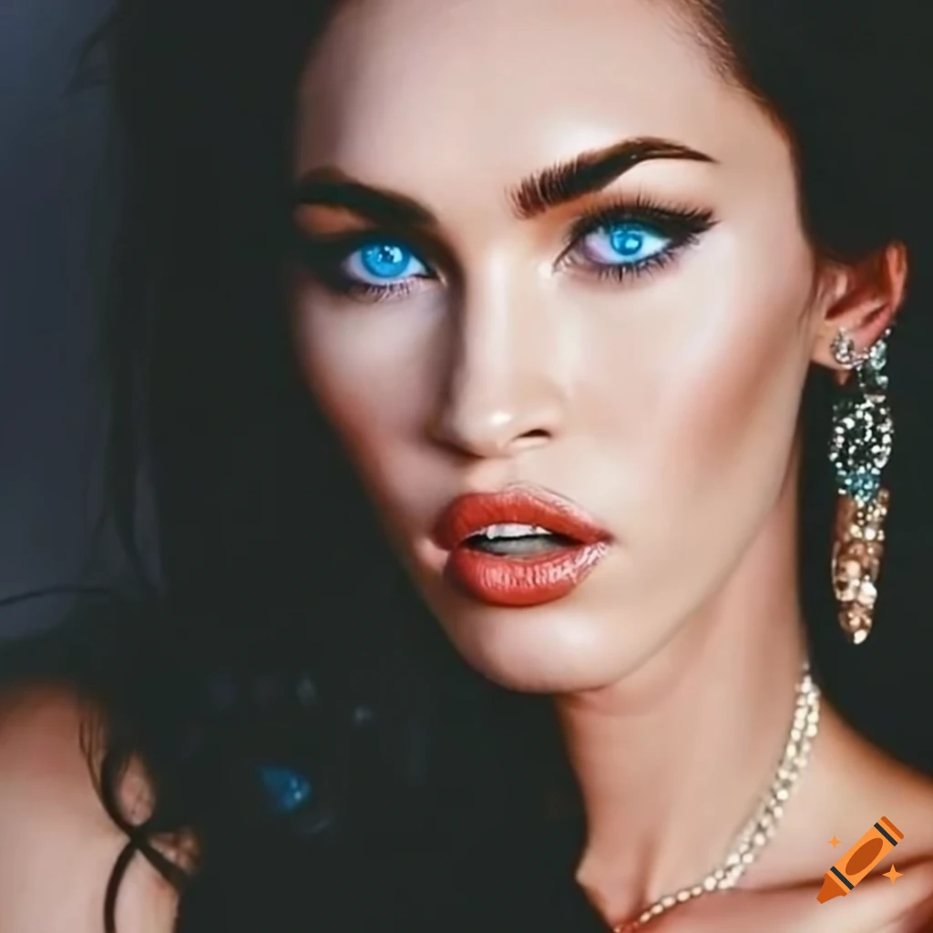 Portrait of a celebrity with striking blue eyes on Craiyon