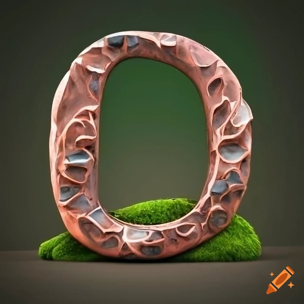 3D stone letters with mossy backdrop on Craiyon