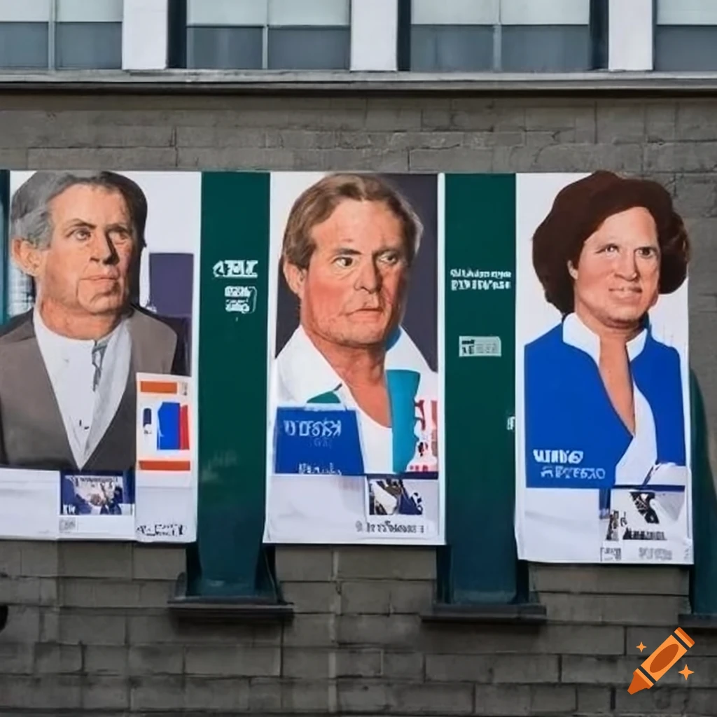 Dutch election posters showcasing male and female candidates on Craiyon