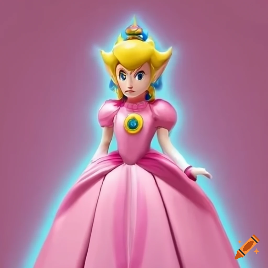 Link in princess peach's pink ballgown on Craiyon
