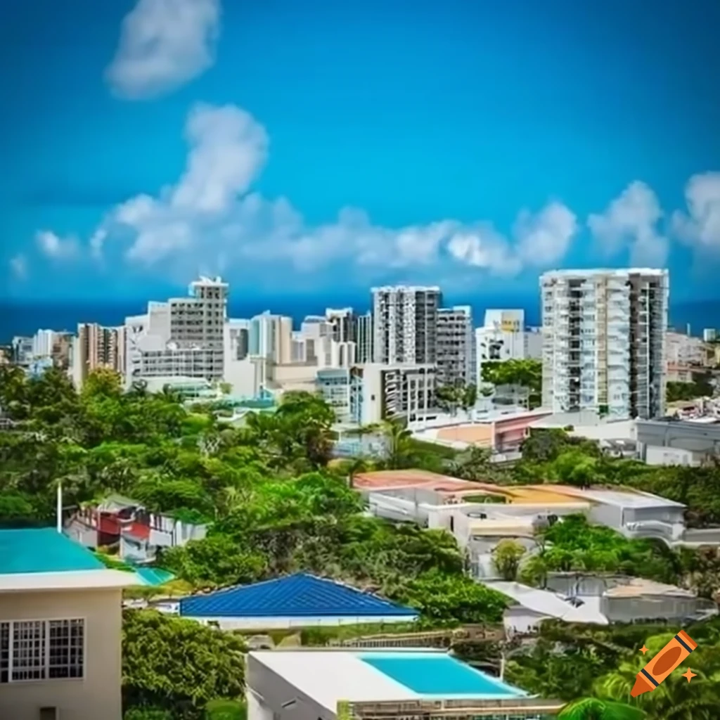 Empty peaceful streets, located in san juan puerto rico, with vibrant ...