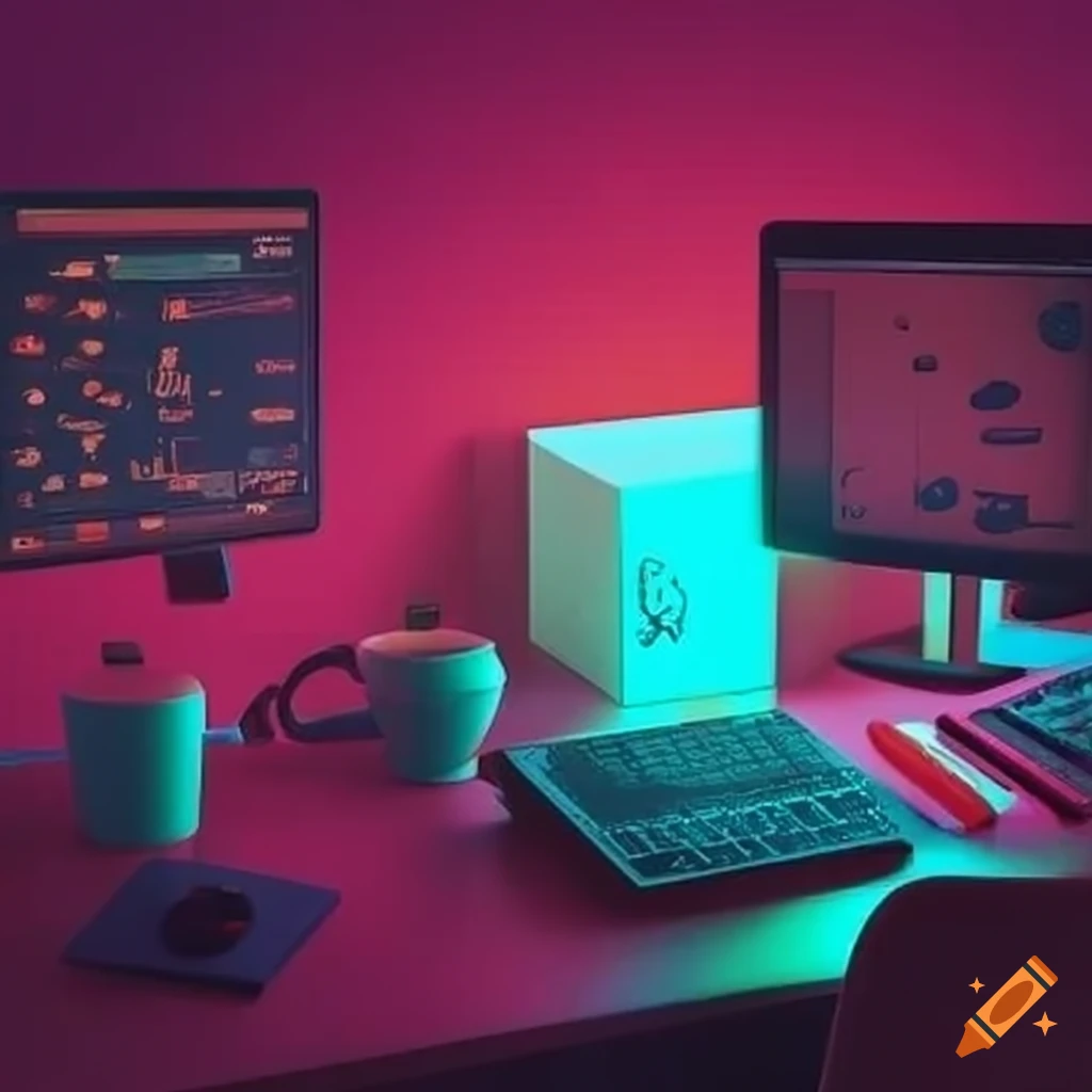 Stylish Coding Room Interior On Craiyon