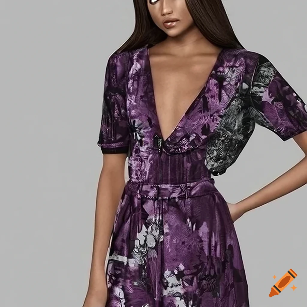 Ultra-short fit-and-flare playsuit with low-cut neckline on Craiyon