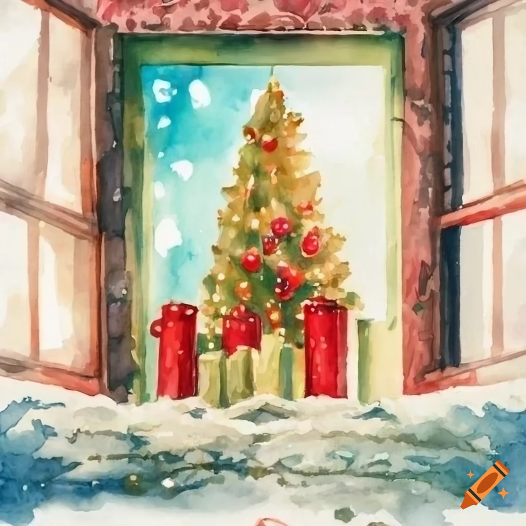 Snow-covered tenement door on Craiyon