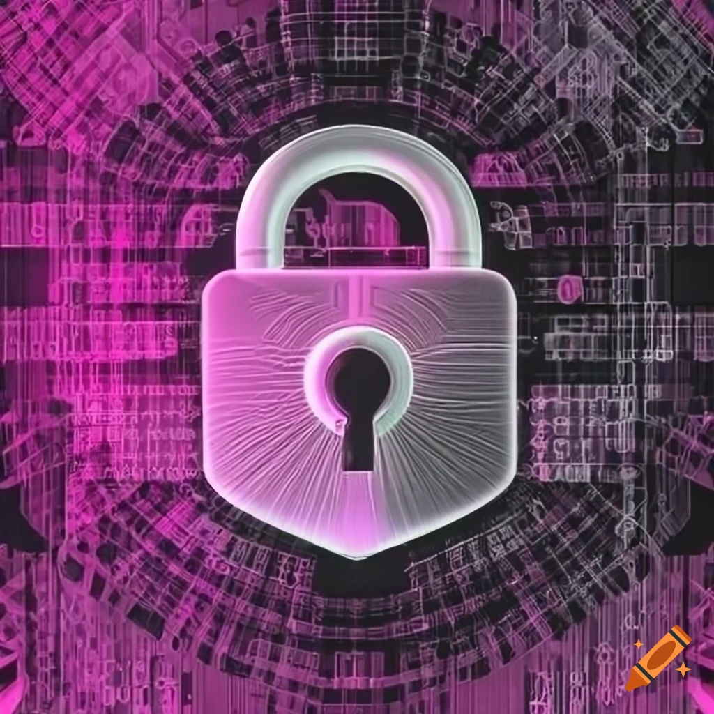 Pink and black cyber security illustration on Craiyon
