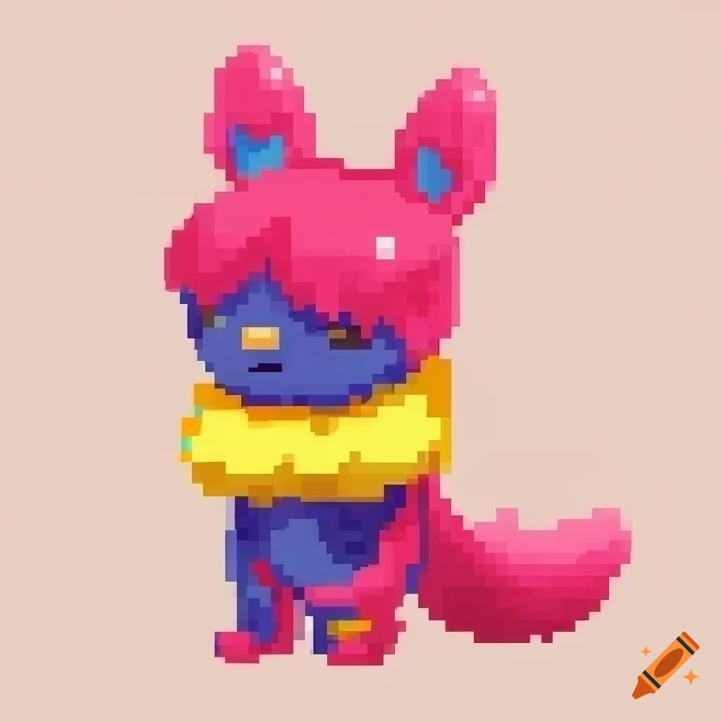 Pixel art of a cute fantasy creature on Craiyon