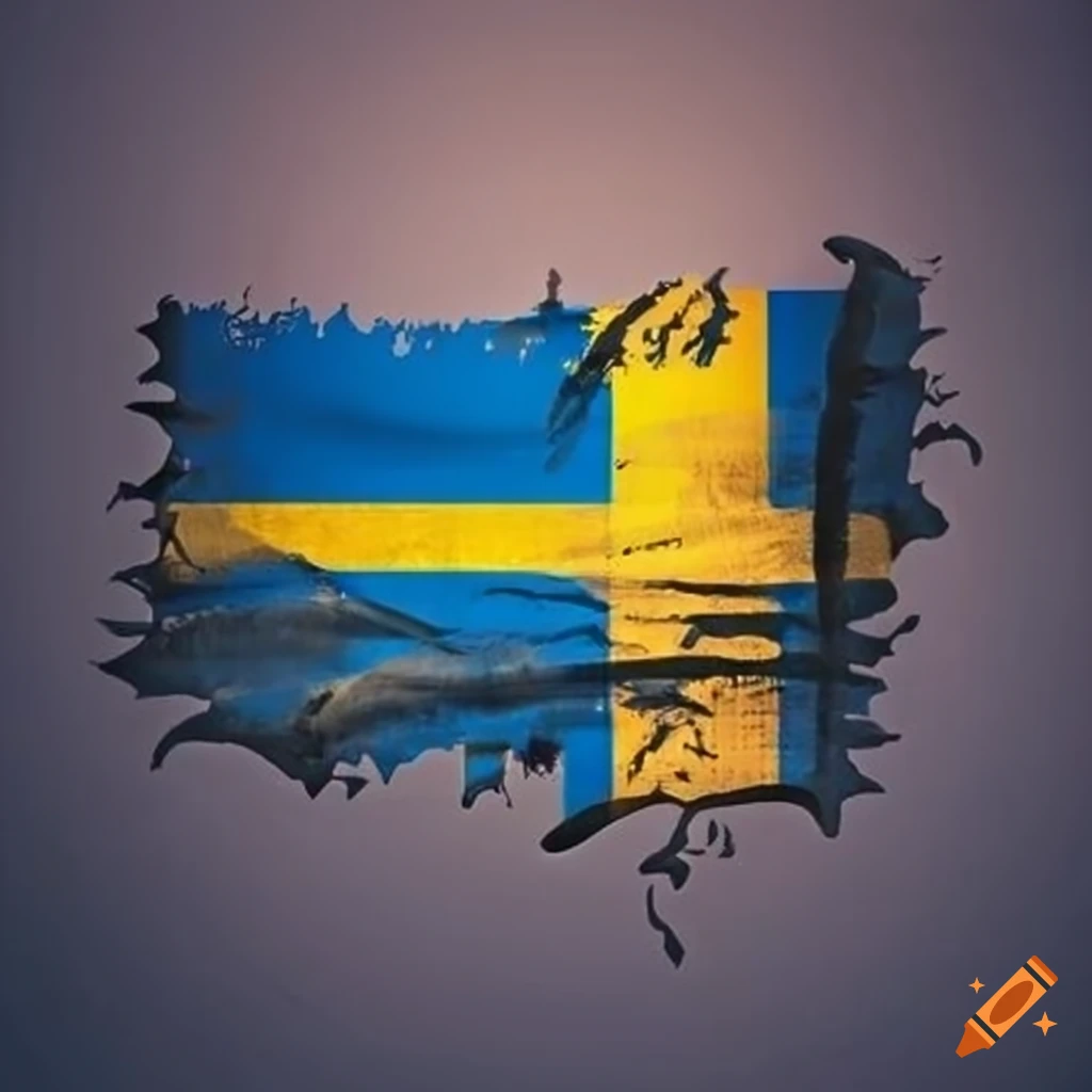 Classic anime-style representation of the sweden flag on Craiyon