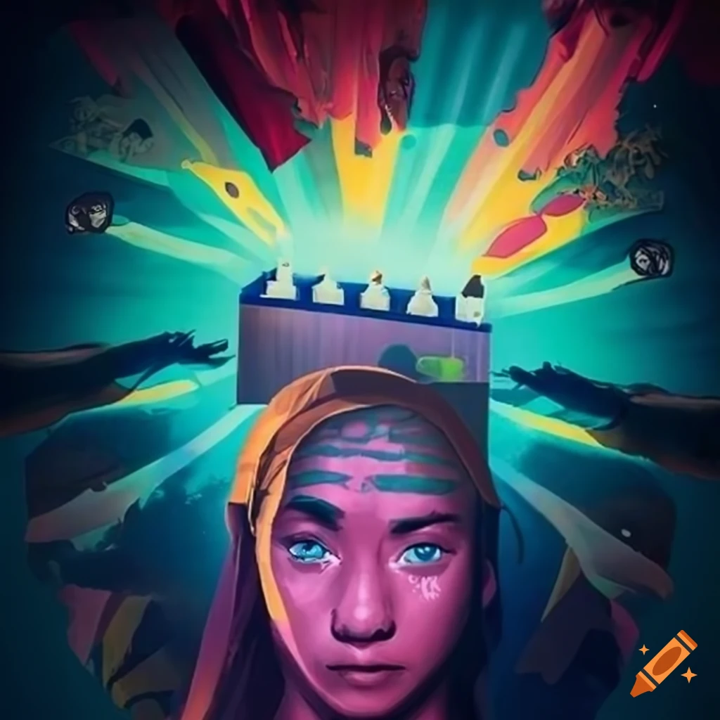 Captivating poster design for "enworld" play on Craiyon