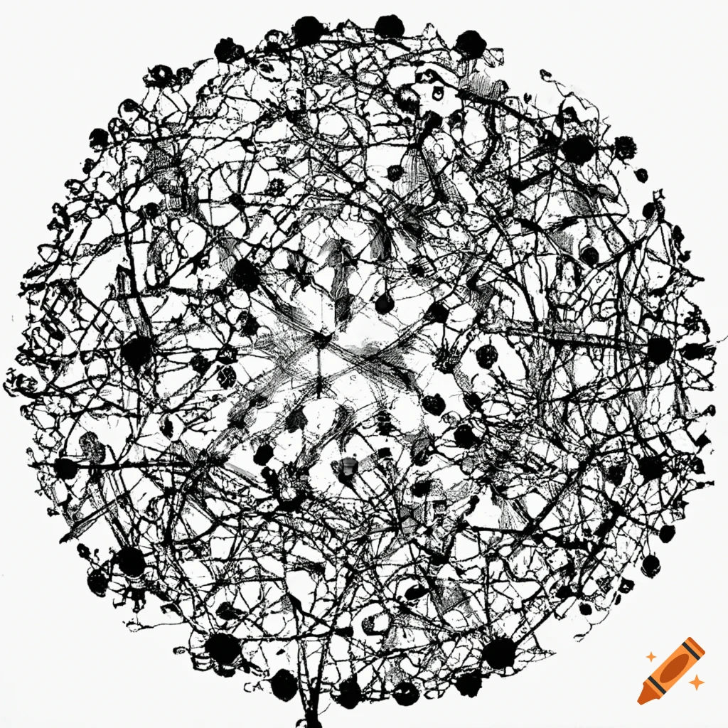 Max ernst inspired schematic of neural network architecture on Craiyon
