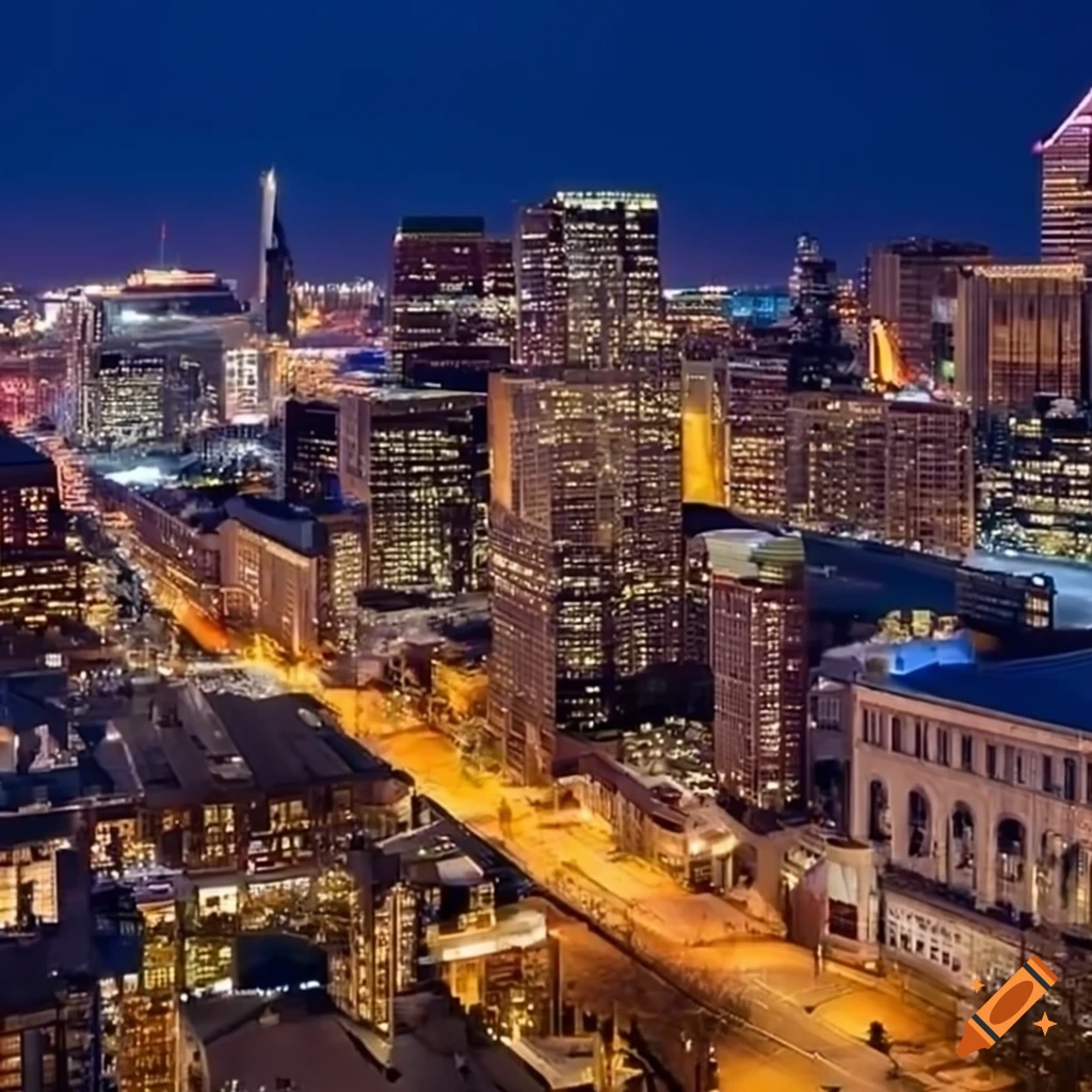Vibrant night view of baltimore city on Craiyon