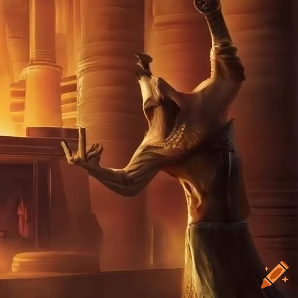 Sunset view of the temple of seth on Craiyon