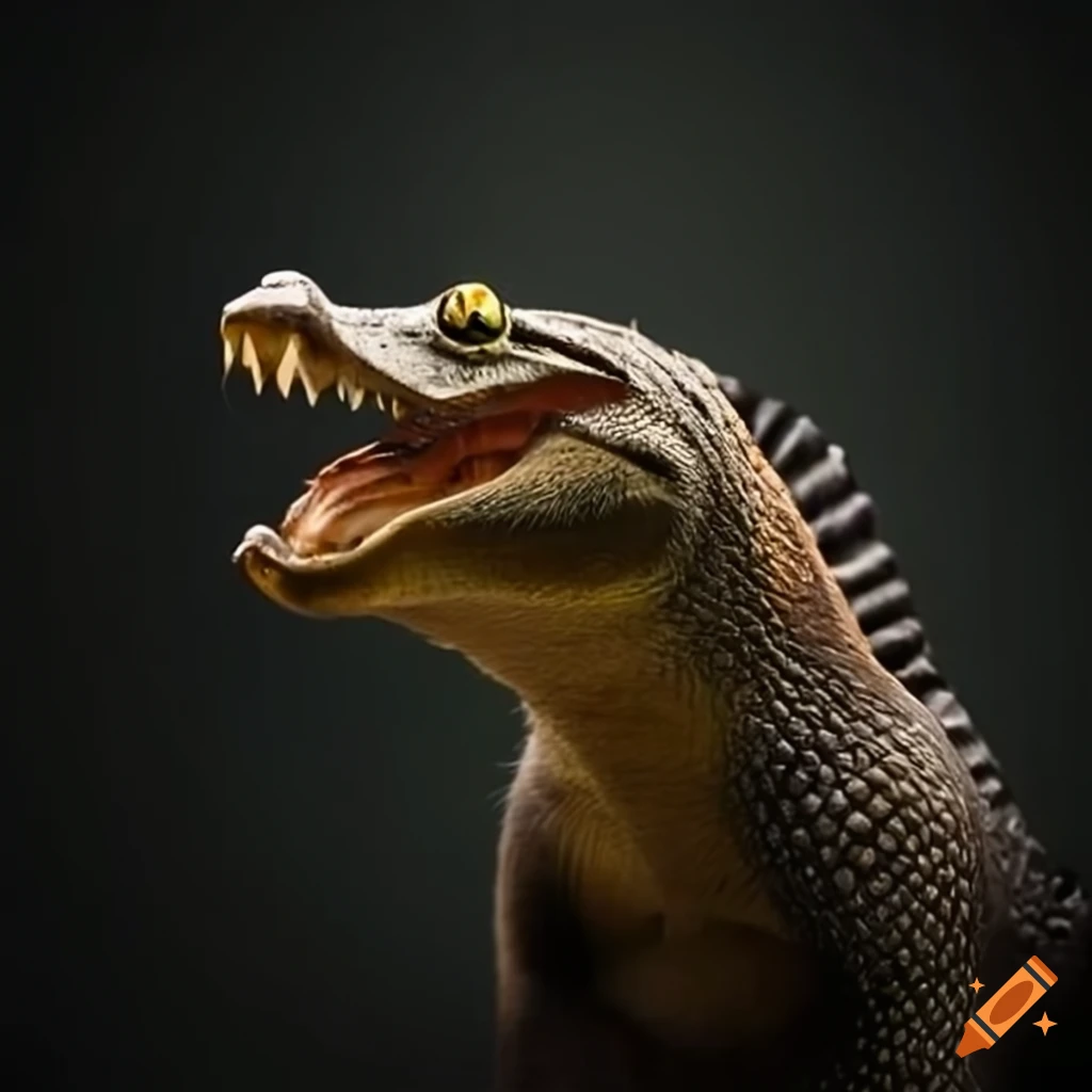 Image of a squirrel crocodile hybrid on Craiyon