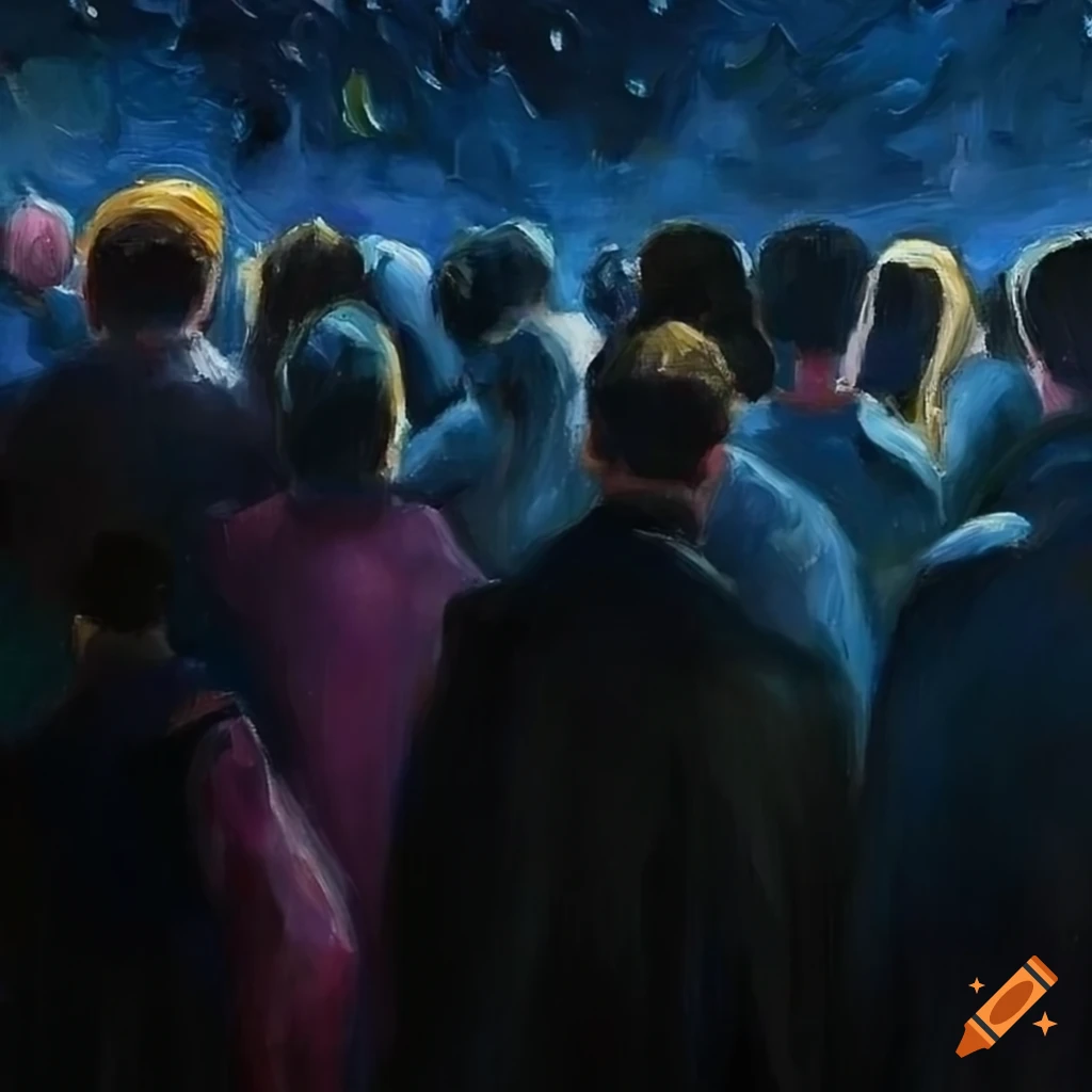 Low poly crowd at concert on Craiyon