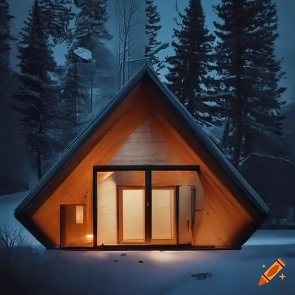 Modern cozy minimalism cabin