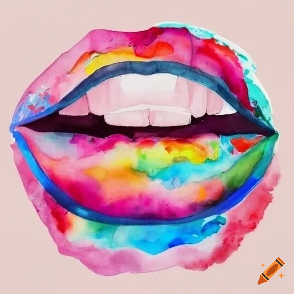 Artistic representation of a talking mouth on Craiyon