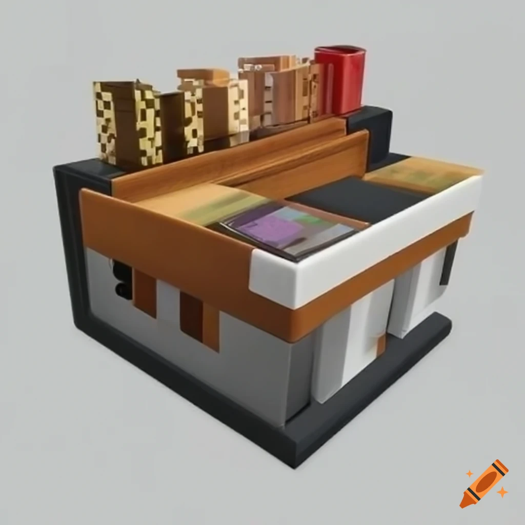 Minecraft-inspired desk organizer