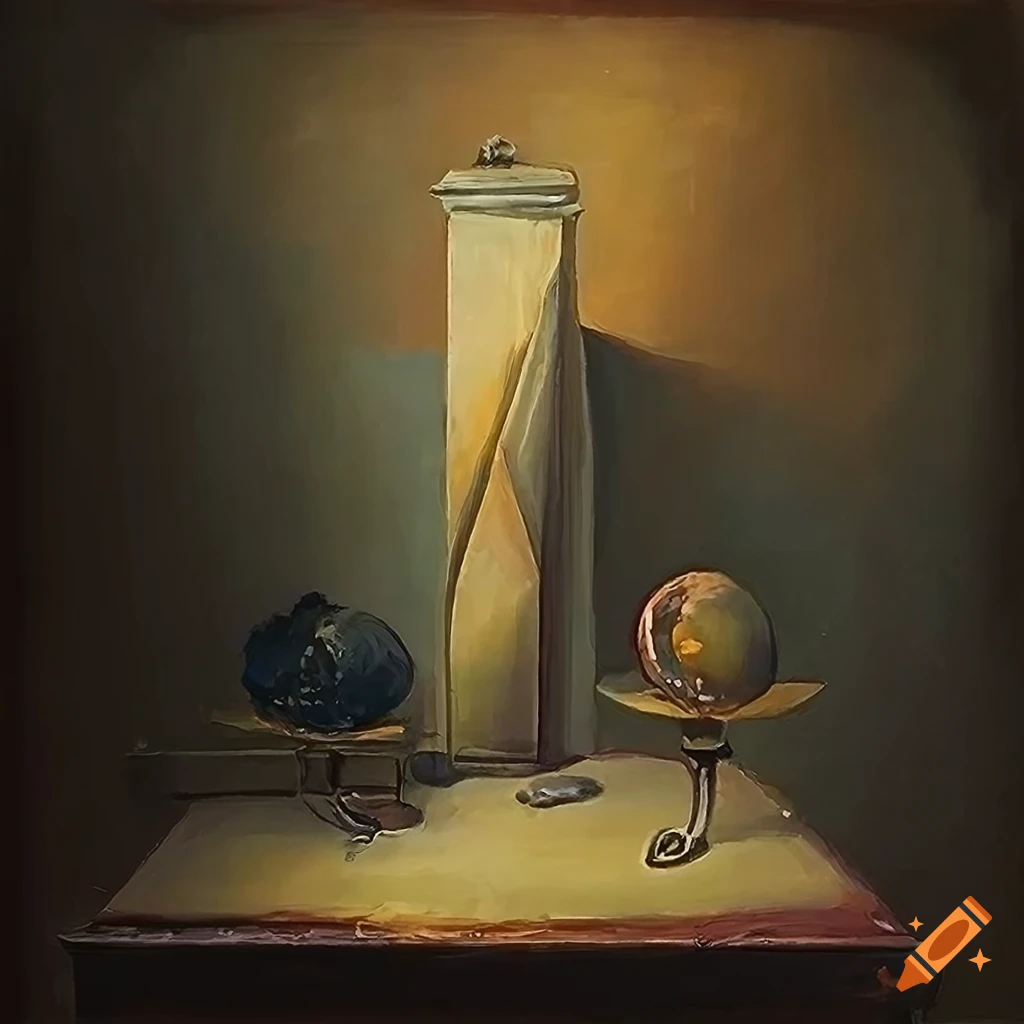 Painting of a gigantic balance scale on Craiyon