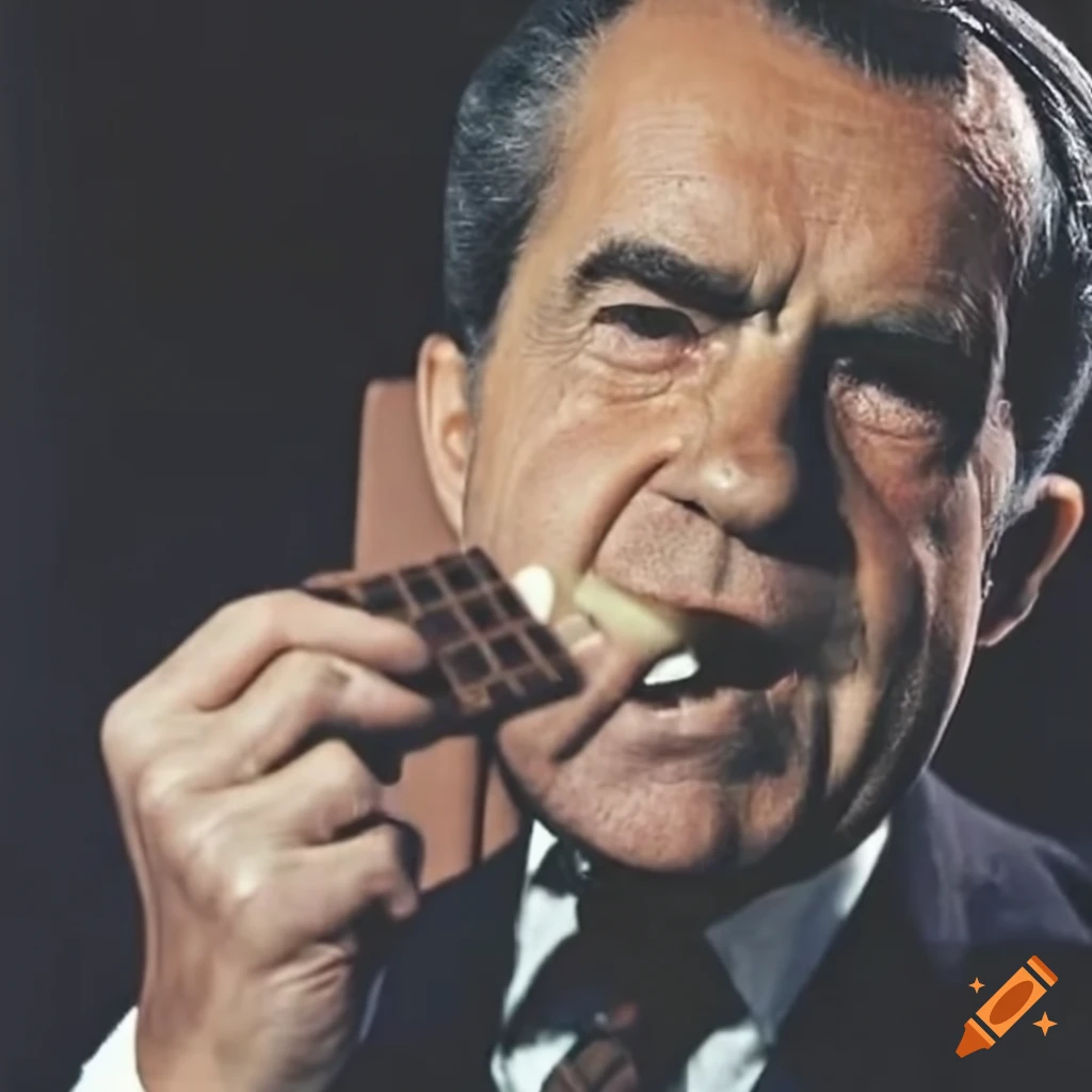 Chris christie eating a giant chocolate bar on Craiyon