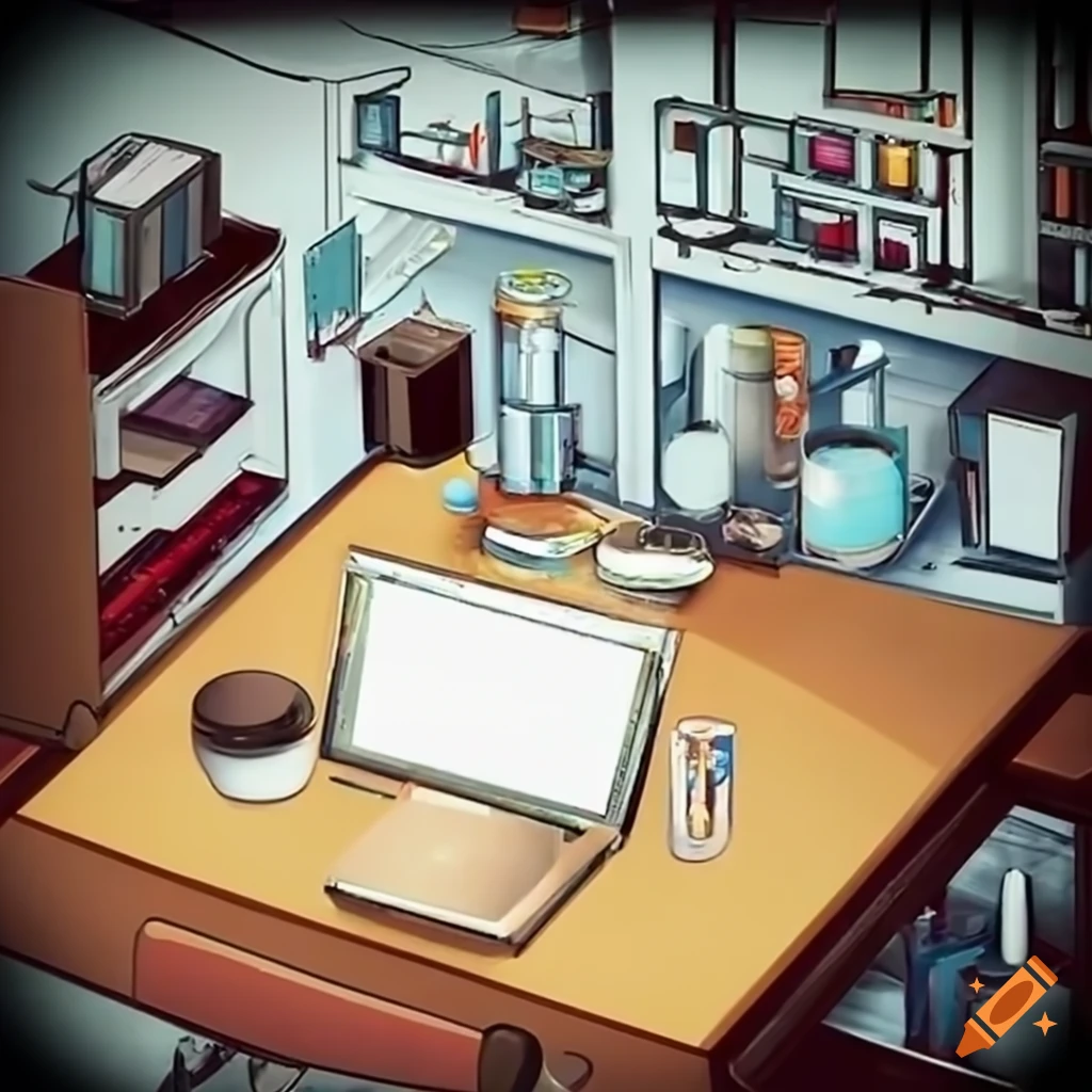 Laptops on desks in a laboratory