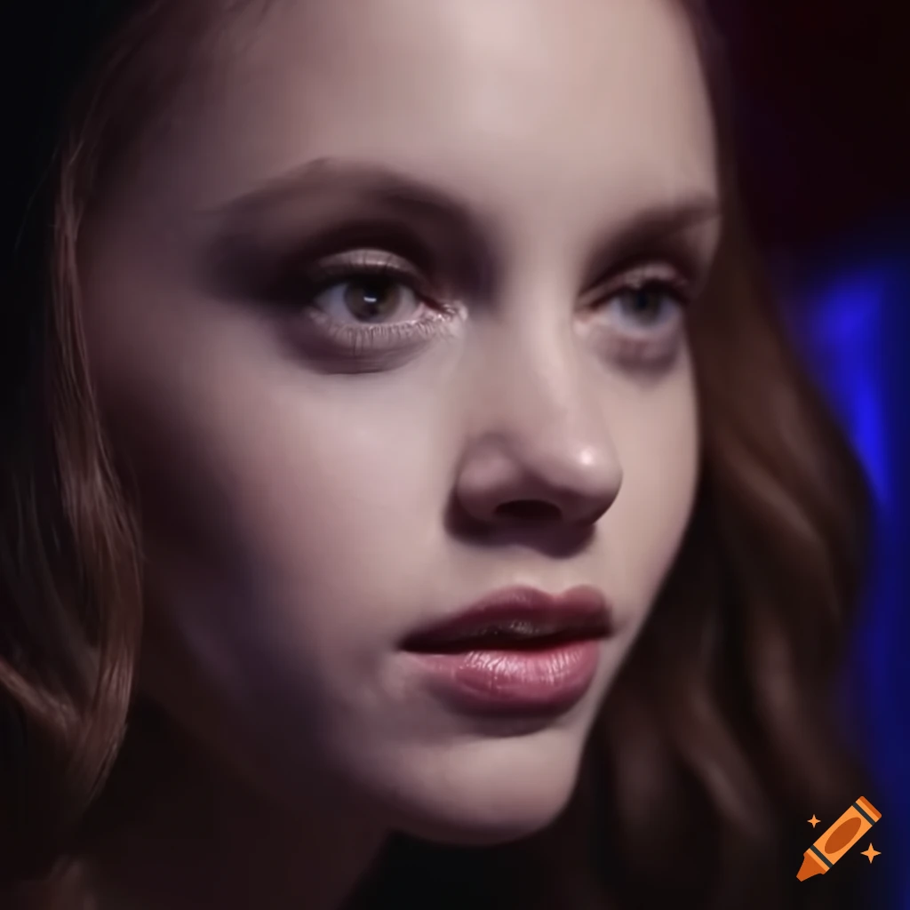 Close-up portrait of a stunning young woman with soft lighting on Craiyon