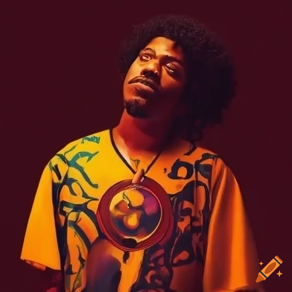 Creative self-portrait of smino with name in the background