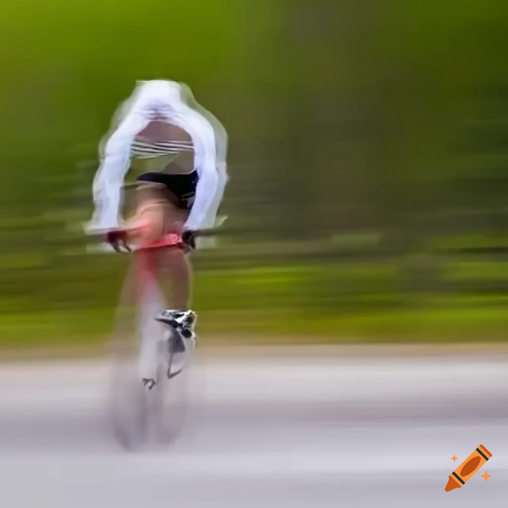 Motion blur photograph of a reindeer on a race-bike on Craiyon