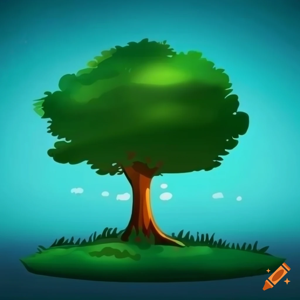 Background of a cartoon tree on Craiyon