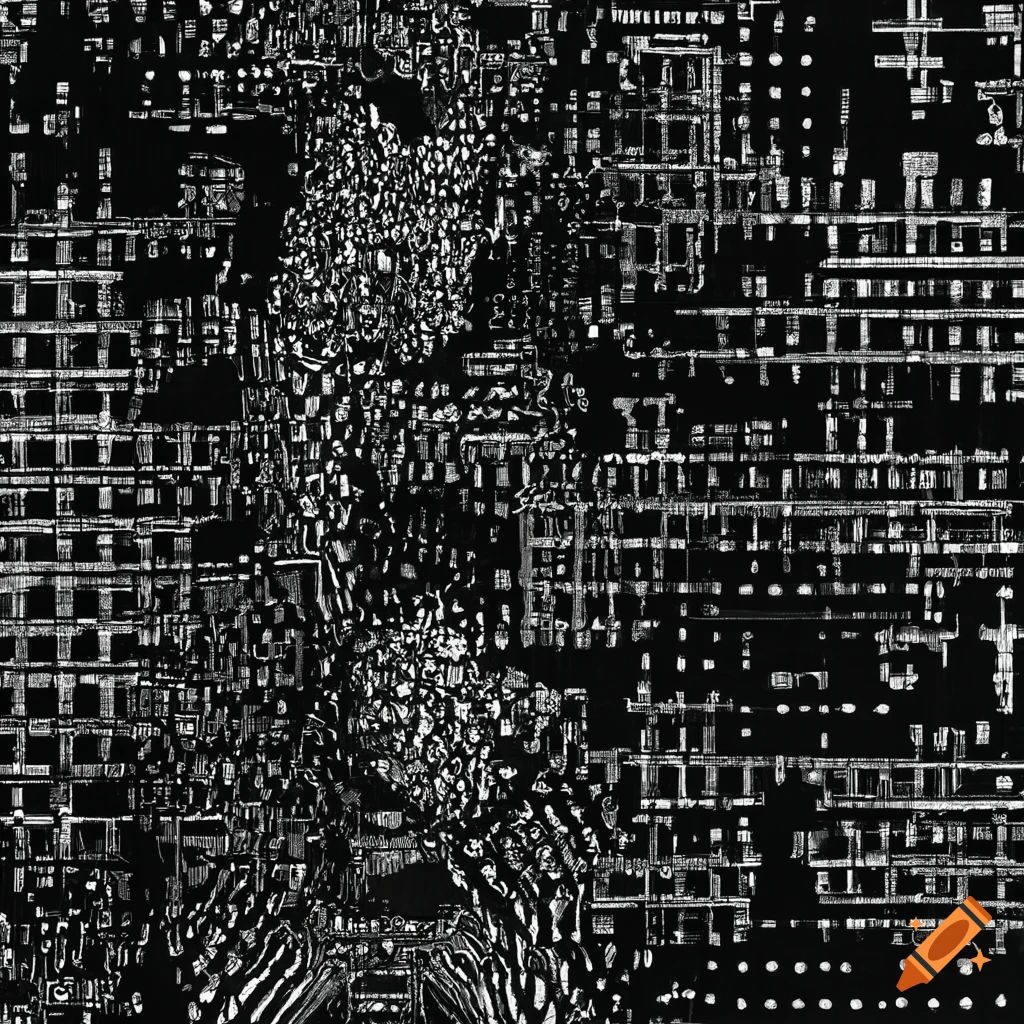 Abstract cyberpunk city map layout on Craiyon