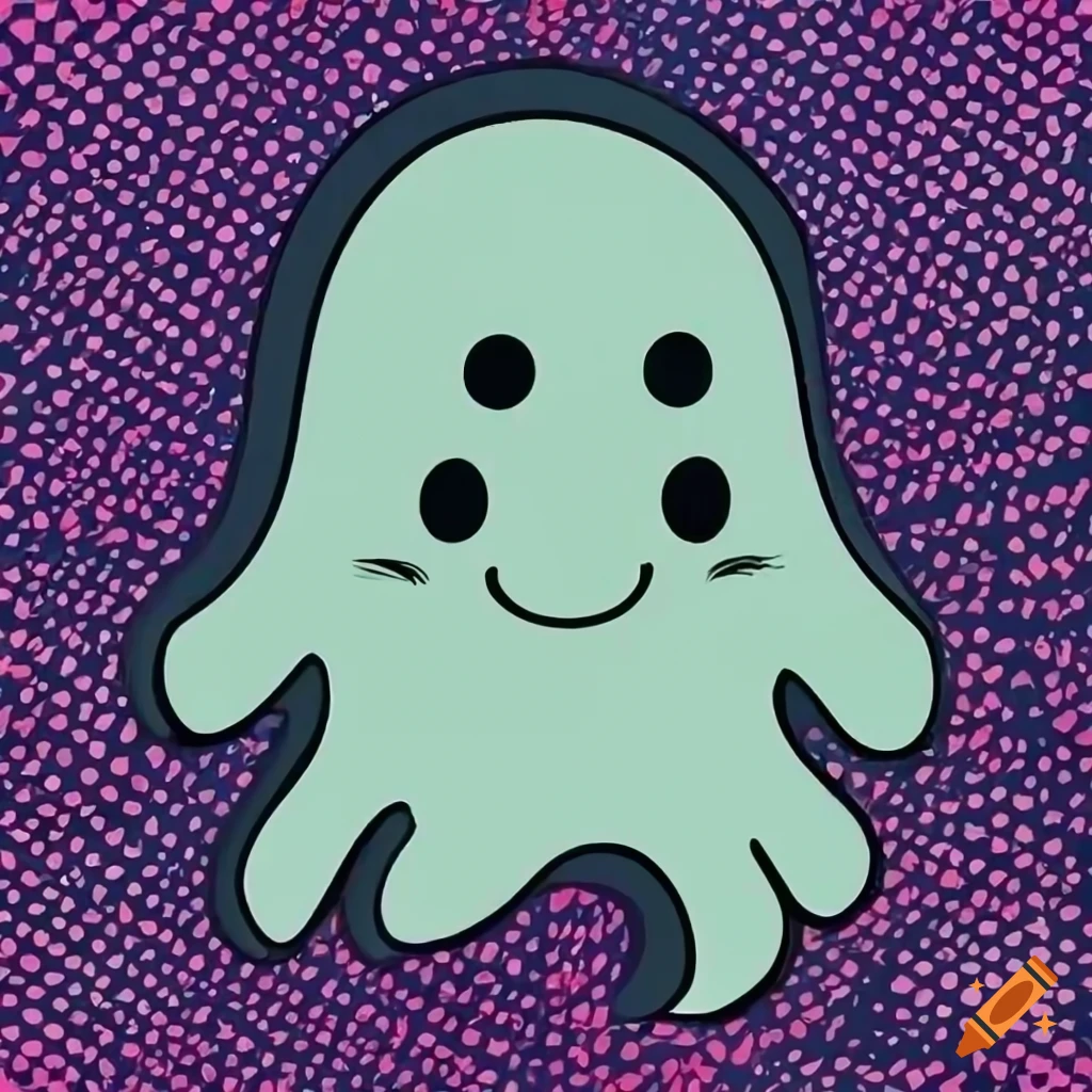 Pop art cartoon ghost sheet on Craiyon