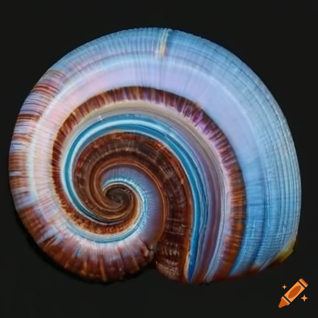 Realistic high-resolution image of a giant iridescent floral seashell ...