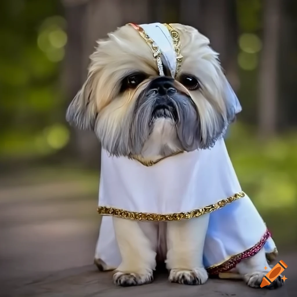 Pekinese dog dressed as a roman senator on Craiyon
