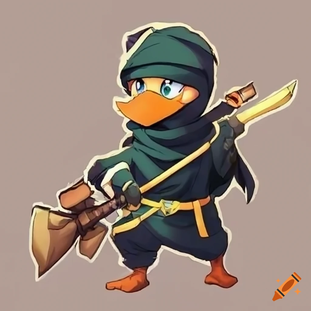 Anime duck in ninja costume on Craiyon