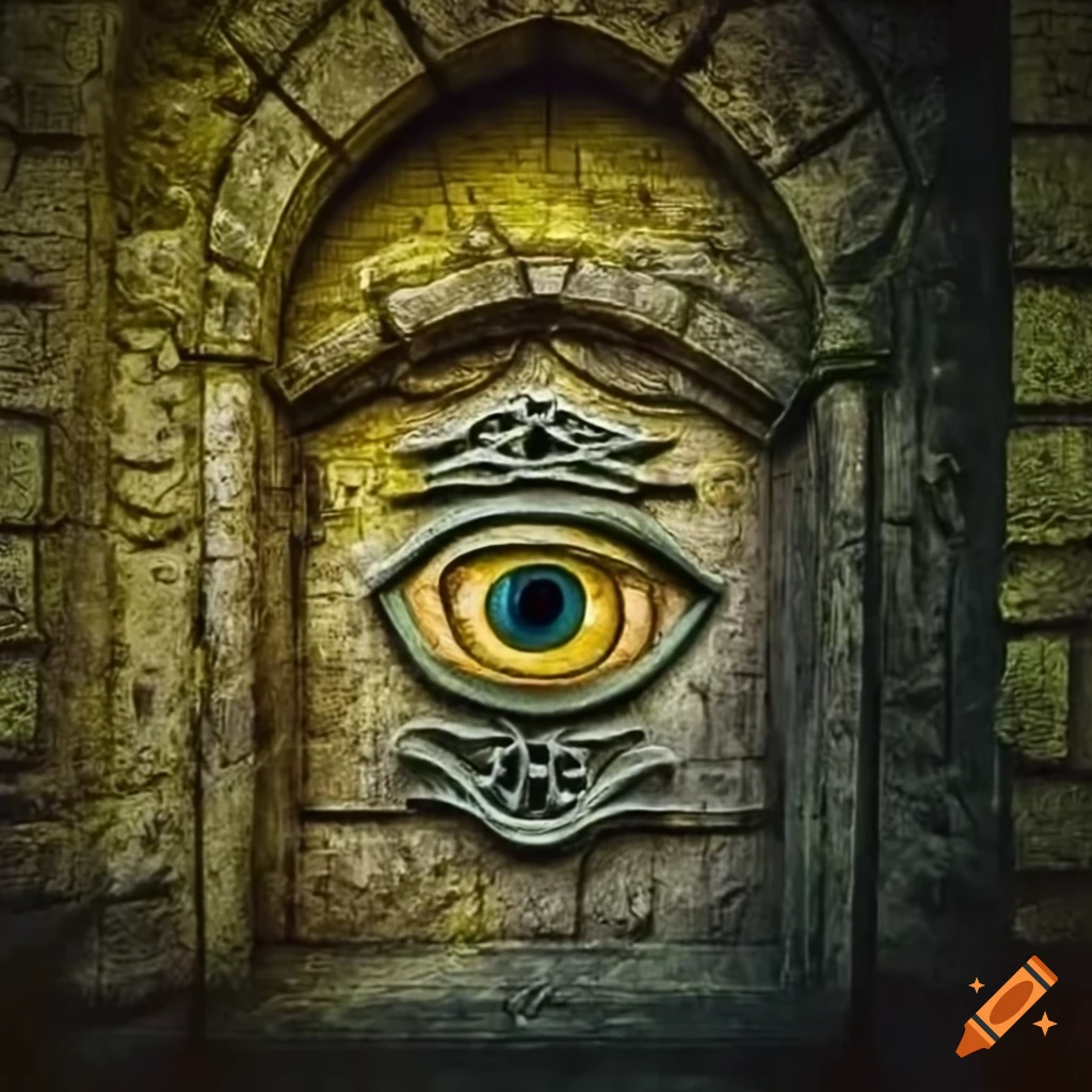 Steampunk door with the all-seeing eye of god on Craiyon