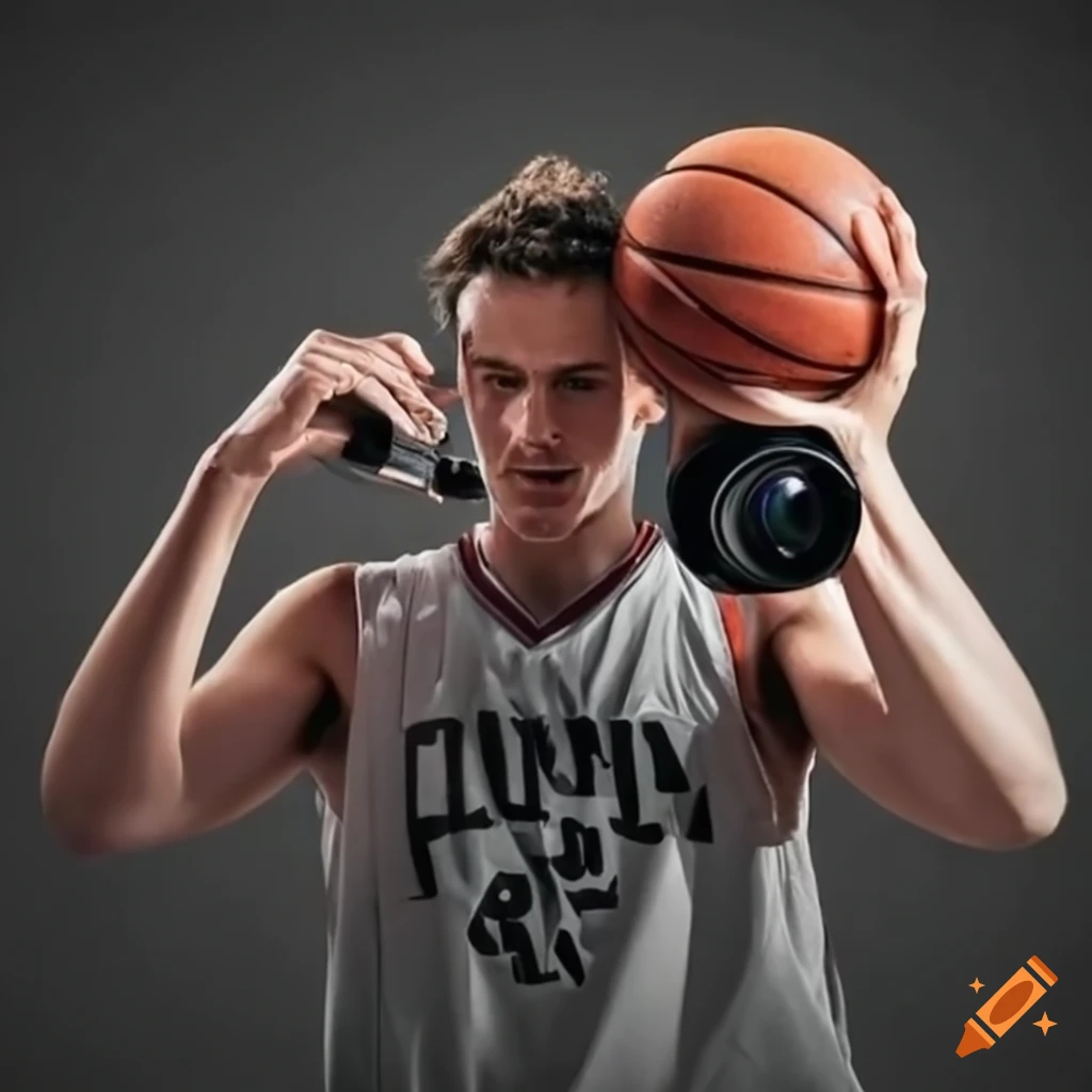 Photographer capturing basketball game