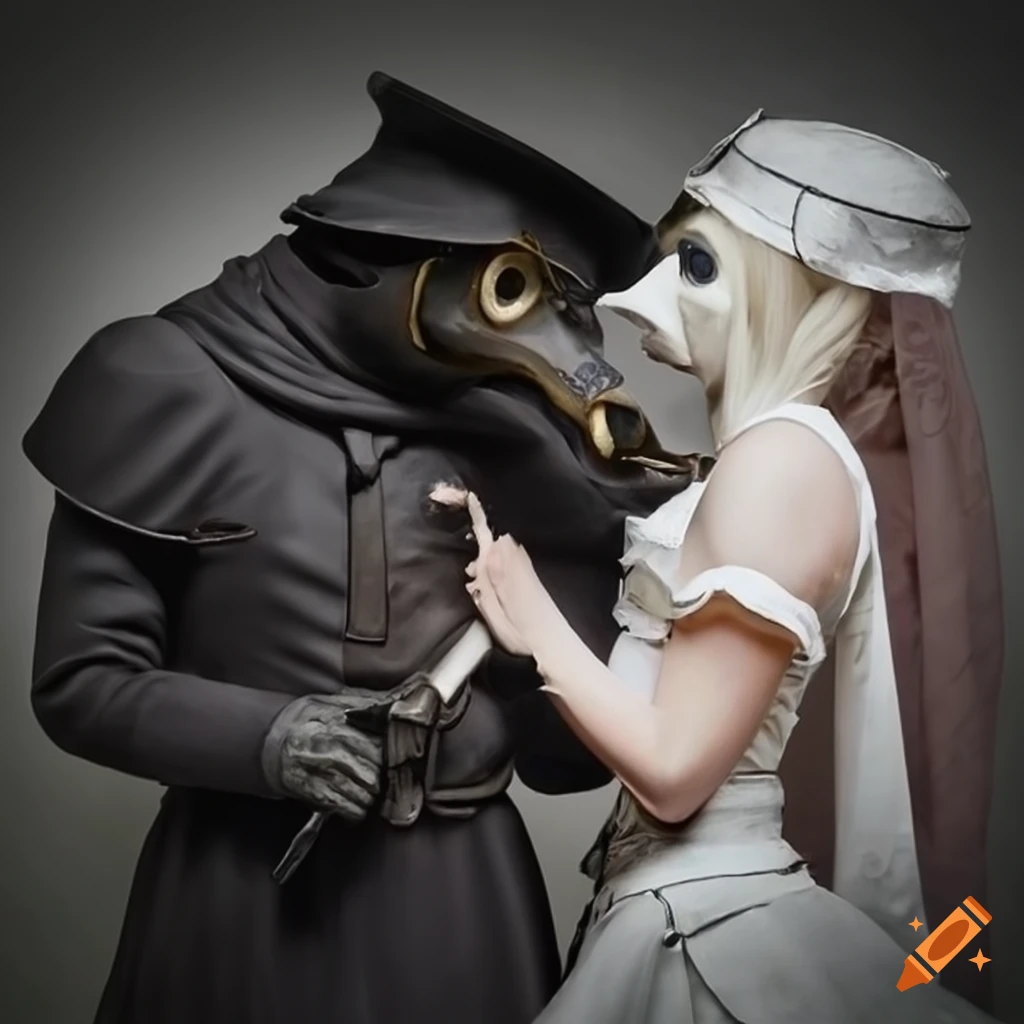 Image of a plague doctor and plague nurse on Craiyon
