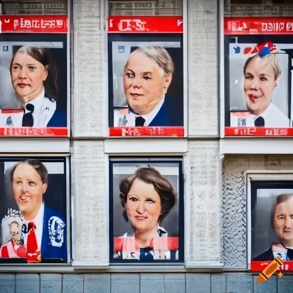 Dutch election campaign posters on a wall on Craiyon