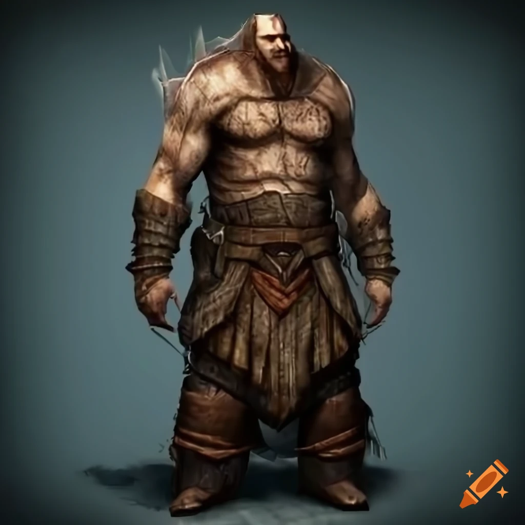 Detailed illustration of a giant barbarian on Craiyon