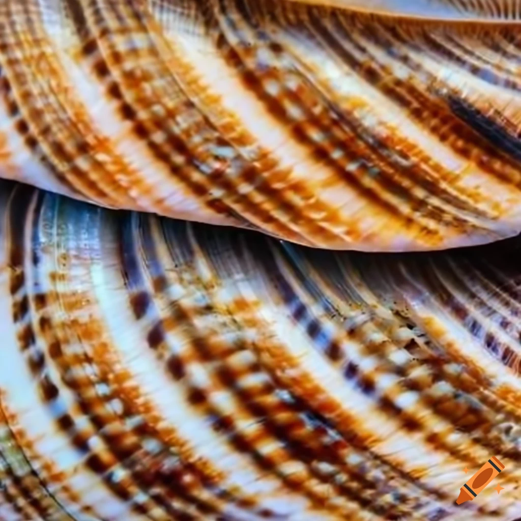 Réaliste image of a giant iridescent shell on Craiyon