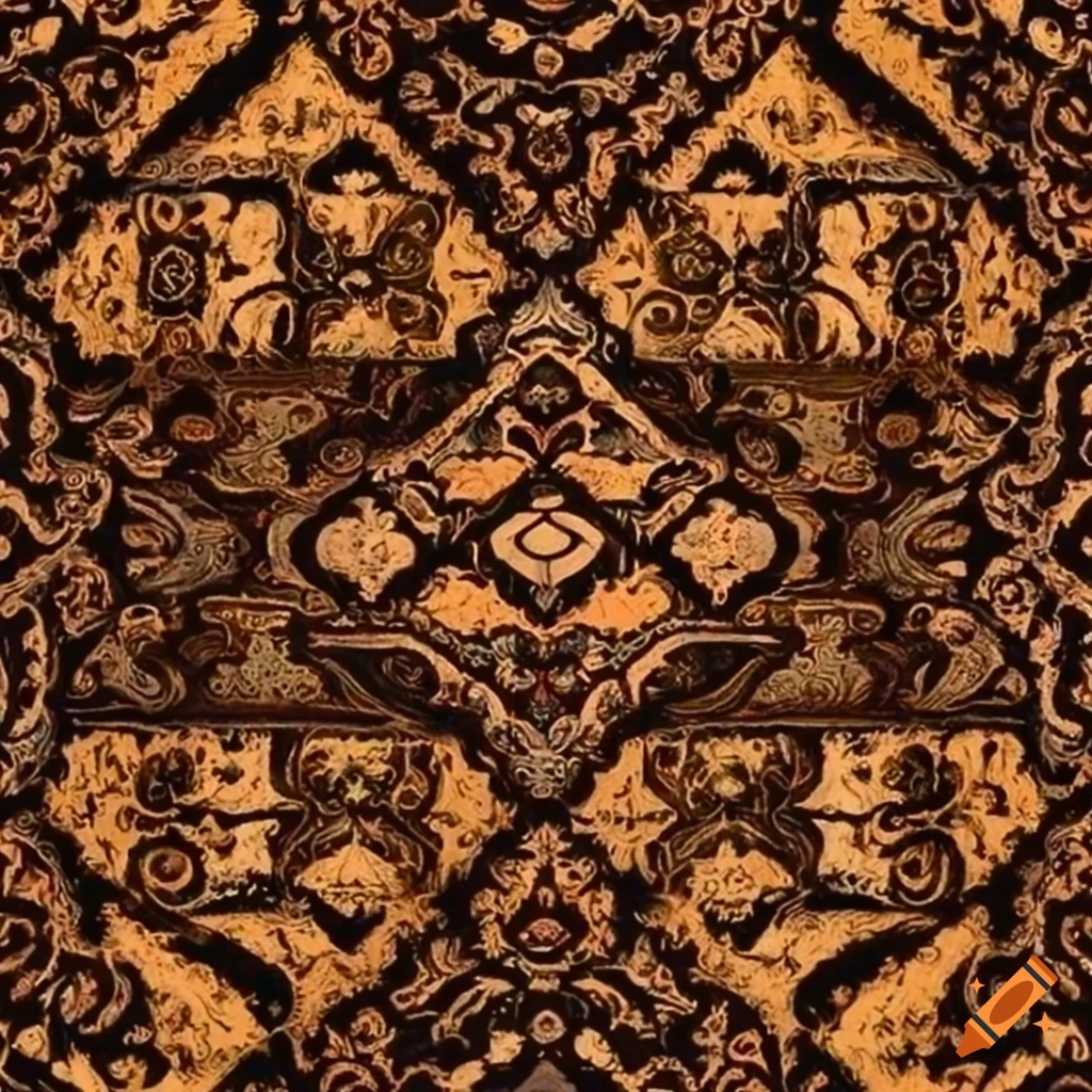 Sepia anatolian traditional pattern on Craiyon