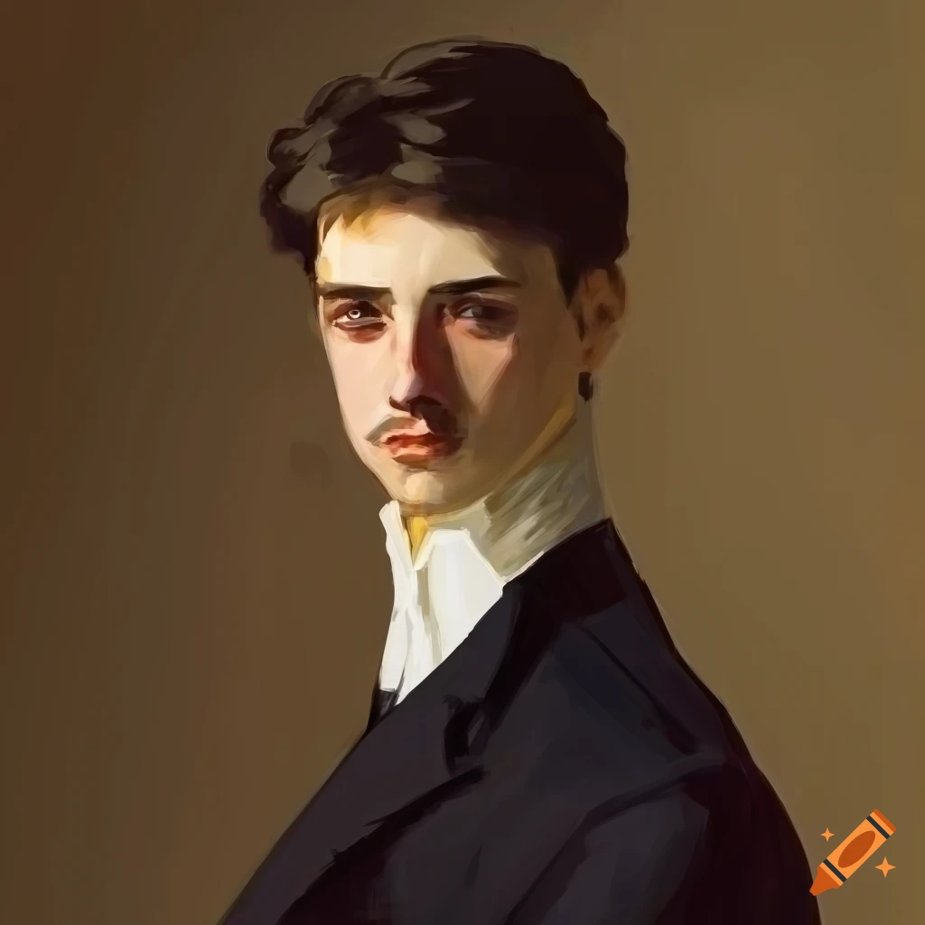 Portrait of a young man in an evening suit