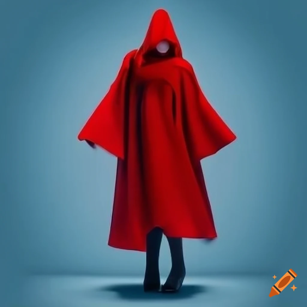 Bright white humanoid wearing a red cloak on Craiyon