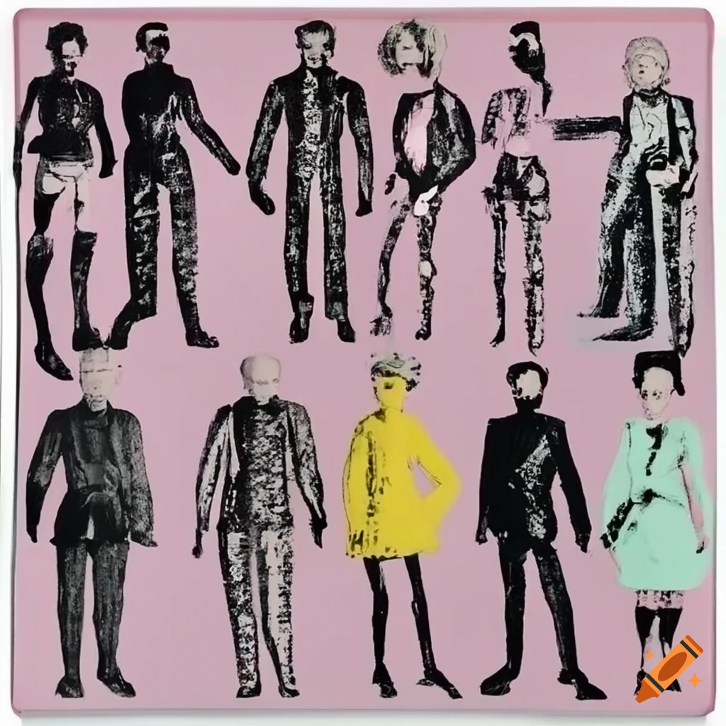 Andy warhol inspired image of action figures on Craiyon