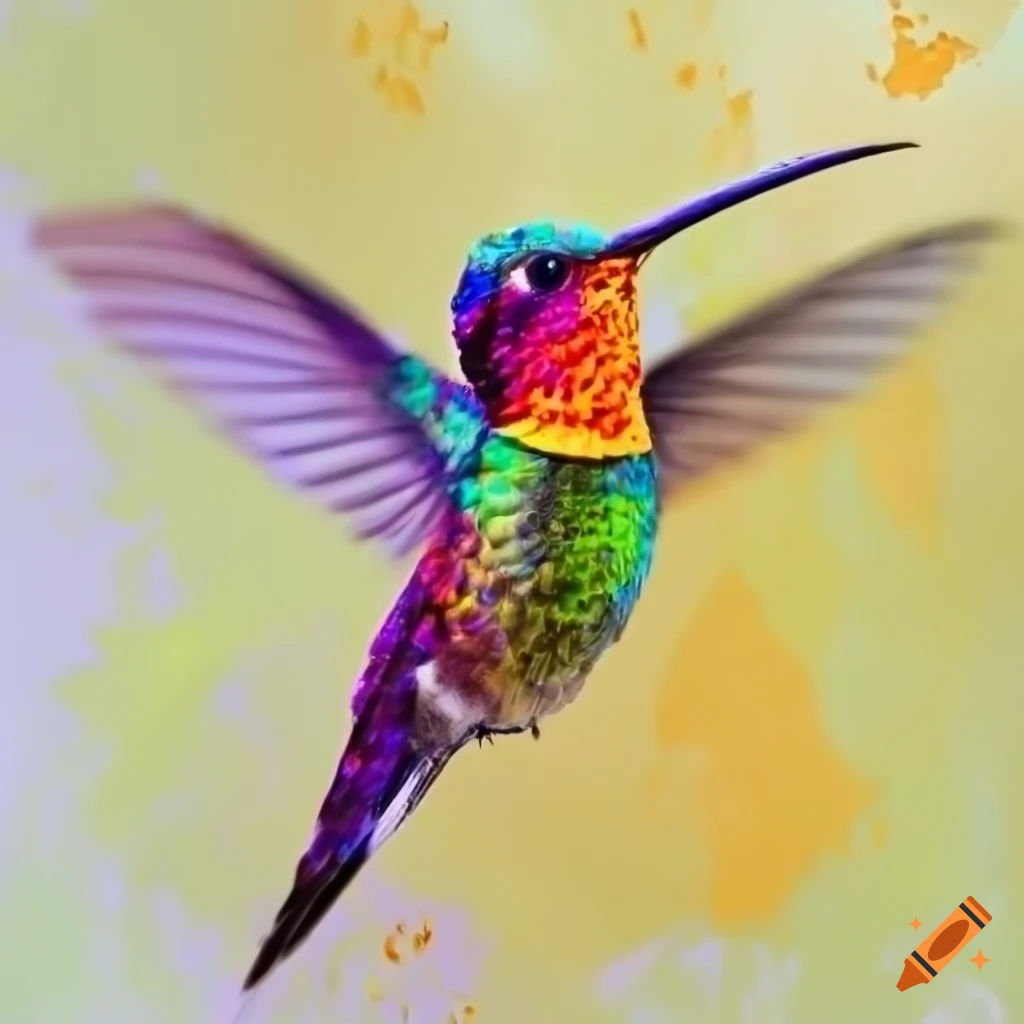 Hummingbird art in the style of monet on Craiyon