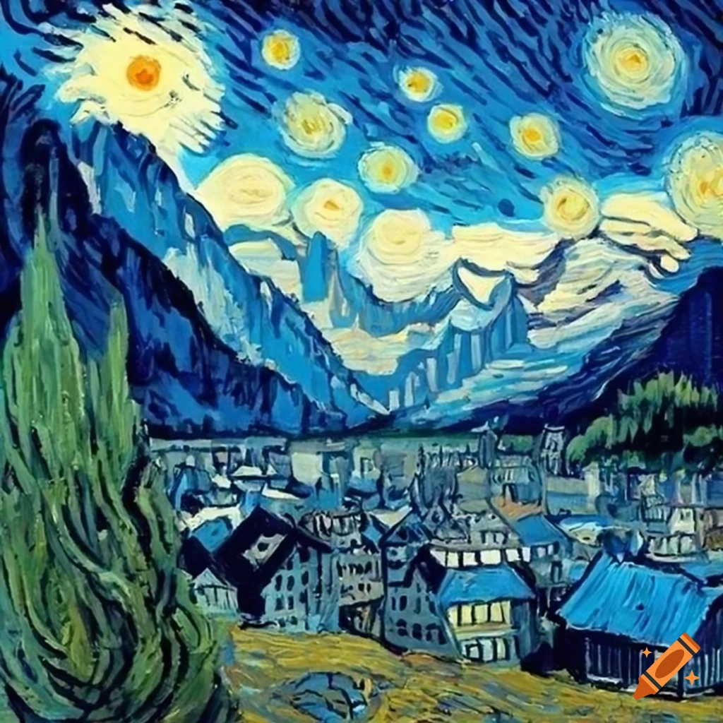 Nativity scene in van gogh style on Craiyon