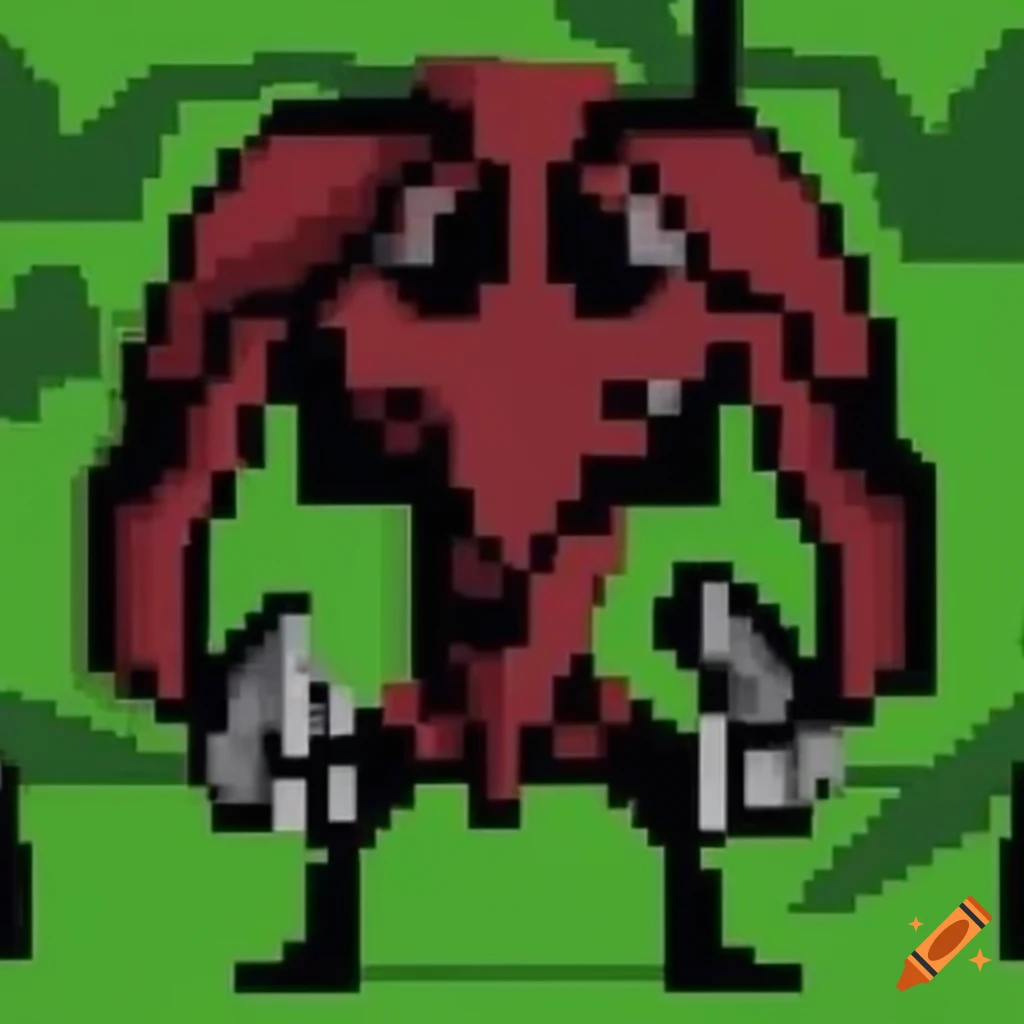 Surreal 8-bit video game enemy on Craiyon
