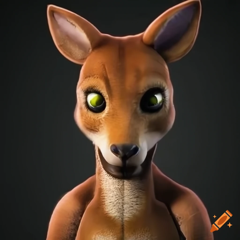 Hyper realistic artwork of an anthropomorphic kangaroo on Craiyon