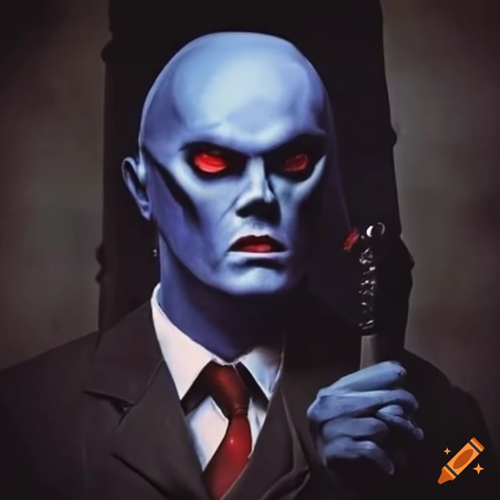 Character design of a gangster alien on Craiyon