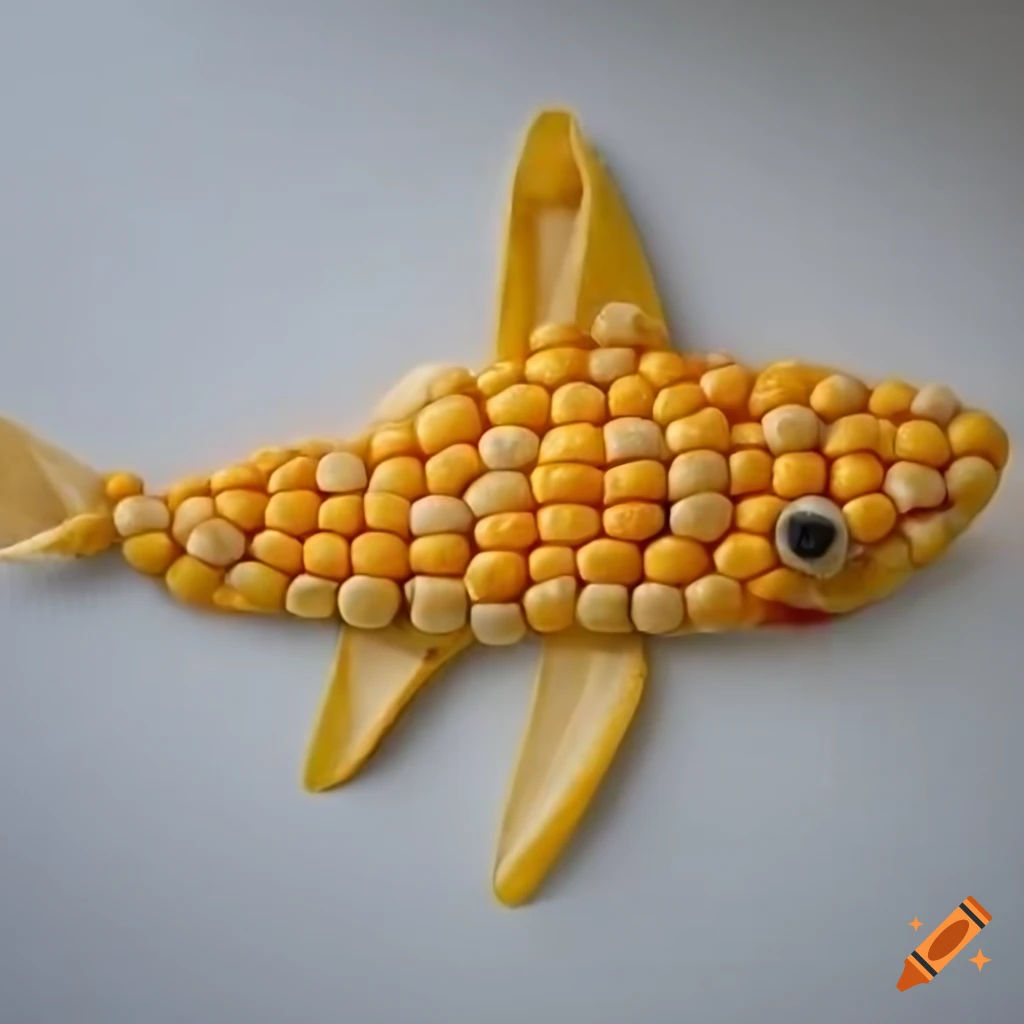 Corn sculpture of a shark