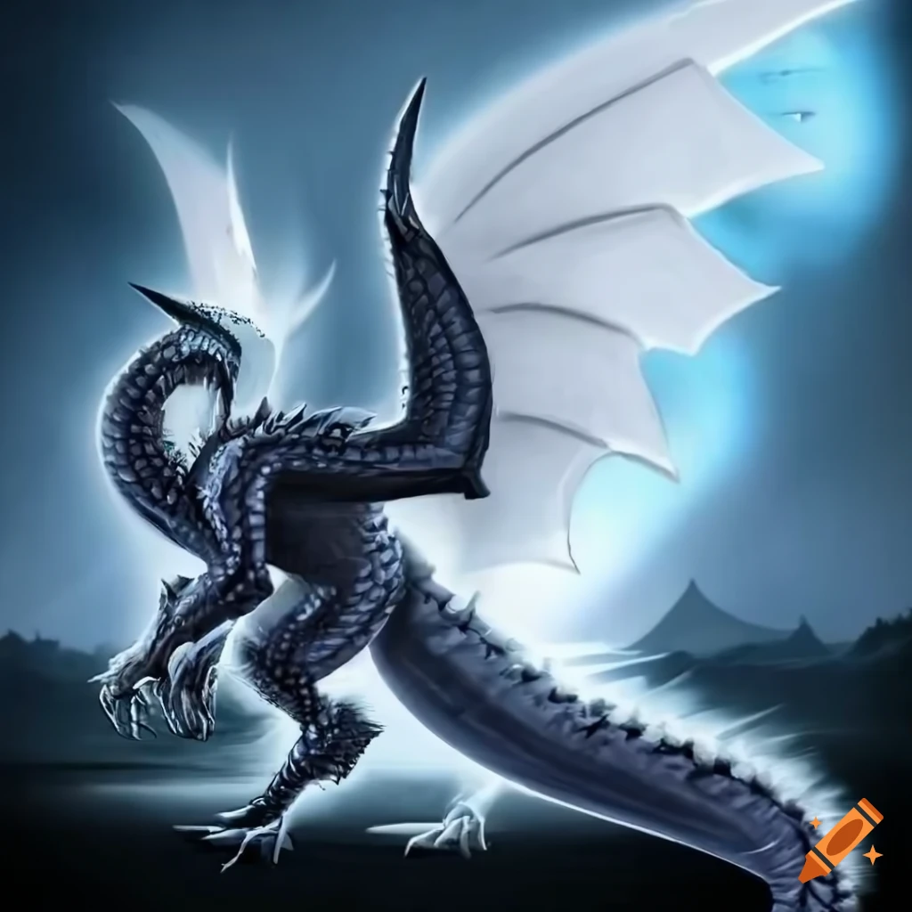 White gas dragon illustration on Craiyon